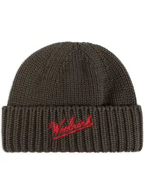 Woolrich Logo-intarsia Beanie - Green