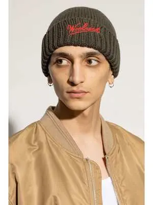 Woolrich Logo-intarsia Beanie - Green