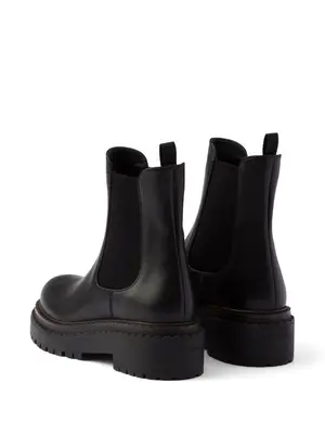 Prada Leather Chelsea Boots - Black