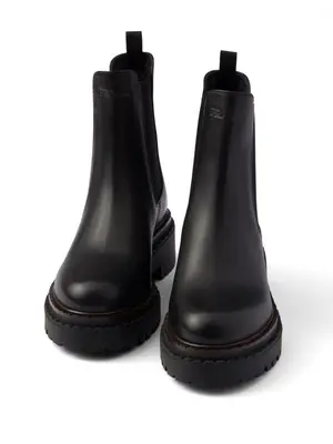 Prada Leather Chelsea Boots - Black