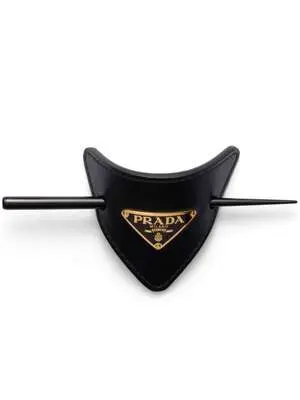 Prada Leather Hair Clip - Black