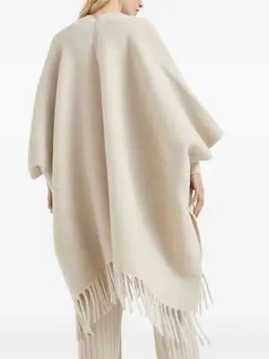 Brunello Cucinelli Fringed-edge Double Knit Poncho - Neutrals