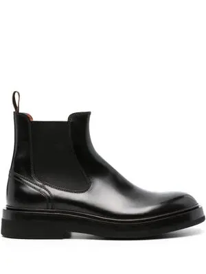Santoni Leather Chelsea Boots