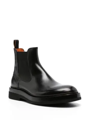Santoni Leather Chelsea Boots