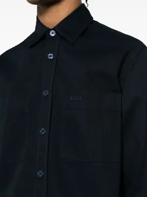 BOSS Logo-embroidered Cotton Shirt
