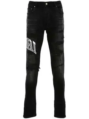 Amiri Varsity Logo Repair Jeans