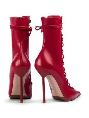 LE SILLA Colette 120mm Leather Ankle Boots - Black