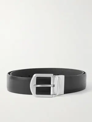 Zegna 3.5cm Reversible Leather Belt - Black
