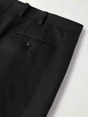 SAMAN AMEL Amo Wide-leg Pleated Linen Trousers