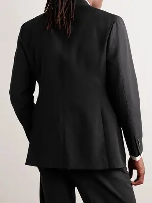 SAMAN AMEL Slim-fit Wool, Mohair And Linen-blend Suit Jacket
