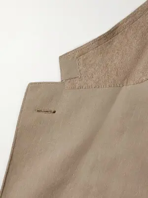 SAMAN AMEL Slim-fit Linen Suit Jacket - Neutrals