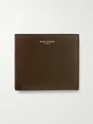 Saint Laurent Logo-print Leather Billfold Wallet - Green