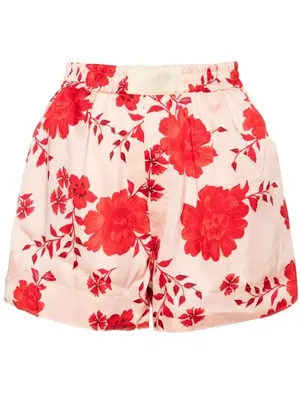 PARLOR Floral-print Thigh-length Shorts