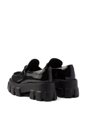 Prada Monolith Patent Leather Loafers - Black