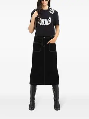 COURREGES Graphic Print Cotton T-shirt