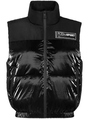 PLEIN SPORT Logo-print Quilted Gilet
