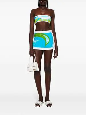 Emilio Pucci Cigni-print Bandeau Top