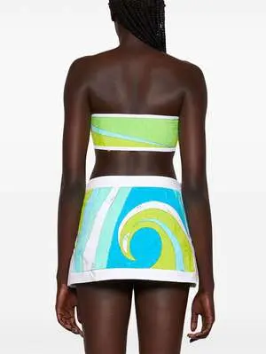 Emilio Pucci Cigni-print Bandeau Top