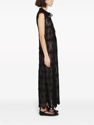 Giambattista Valli Long Embroidered Macramé Dress