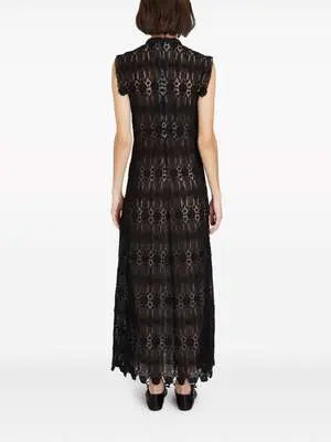 Giambattista Valli Long Embroidered Macramé Dress