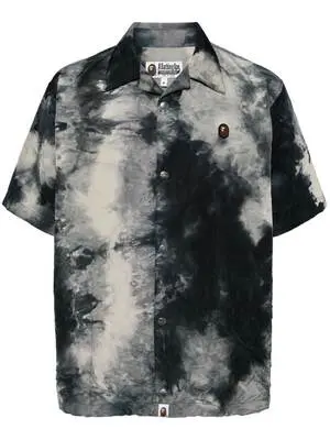 A BATHING APE Tie-dye Short-sleeve Shirt - Black