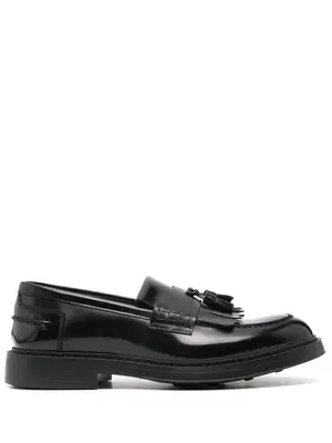 DOUCAL'S Leather Tassel Loafers - Black