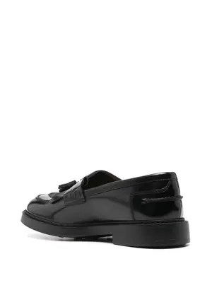 DOUCAL'S Leather Tassel Loafers - Black