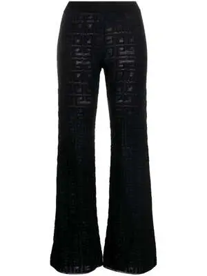 Givenchy Logo Intarsia-knit Flared Trousers