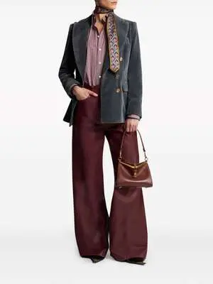Etro Logo-engraved Velvet Blazer - Grey