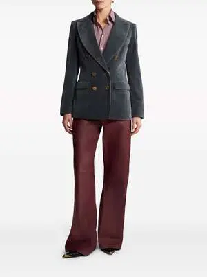 Etro Logo-engraved Velvet Blazer - Grey