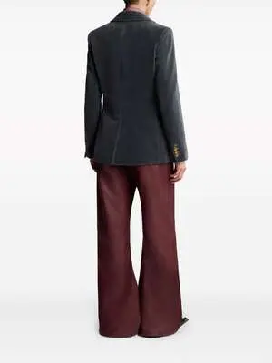 Etro Logo-engraved Velvet Blazer - Grey