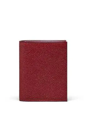 Thom Browne Pebbled Leather Card Holder - Red