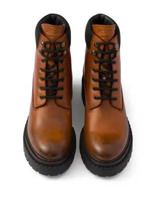 Prada Leather Combat Booties