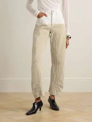 JIL SANDER Dégradé Frayed Straight-leg Jeans - Light Brown
