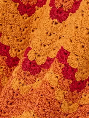 Escvdo Sumac Scalloped Crochet Mini Dress