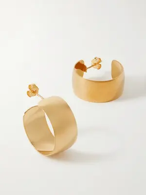 LOREN STEWART Midi Dome Vermeil Hoop Earrings - Gold