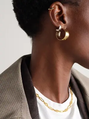 LOREN STEWART Midi Dome Vermeil Hoop Earrings