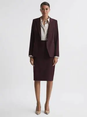 REISS Jade Fitted Midi Skirt