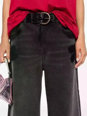 Attico Layered-waist Wide-leg Jeans