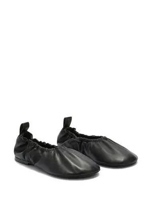 JIL SANDER Gathered-detail Ballerina Shoes - Black