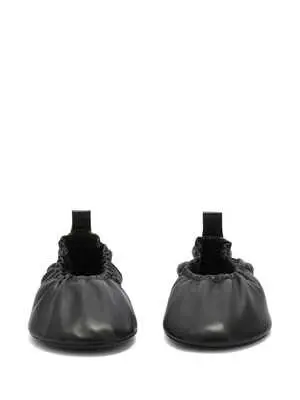 JIL SANDER Gathered-detail Ballerina Shoes - Black