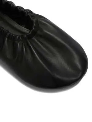 JIL SANDER Gathered-detail Ballerina Shoes - Black