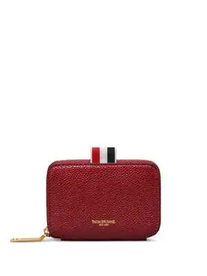 Thom Browne Pebbled-grain Zip-around Card Holder - Red