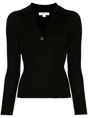 Vince Snap Polo Sweater - Black