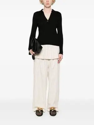 Vince Snap Polo Sweater - Black