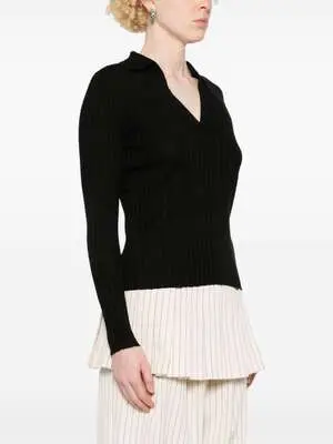 Vince Snap Polo Sweater - Black