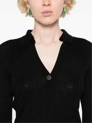 Vince Snap Polo Sweater - Black