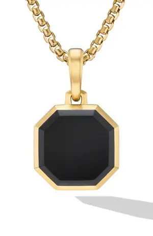 David Yurman Faceted Stone Amulet Pendant - Black Onyx/18k Gold