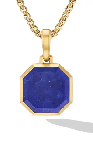 David Yurman Faceted Stone Amulet Pendant - Lapis Lazuli/18k Gold