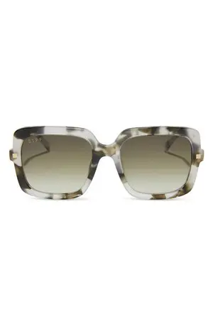 DIFF DIFF Sandra 54mm Square Sunglasses Kombu/olive Gradient